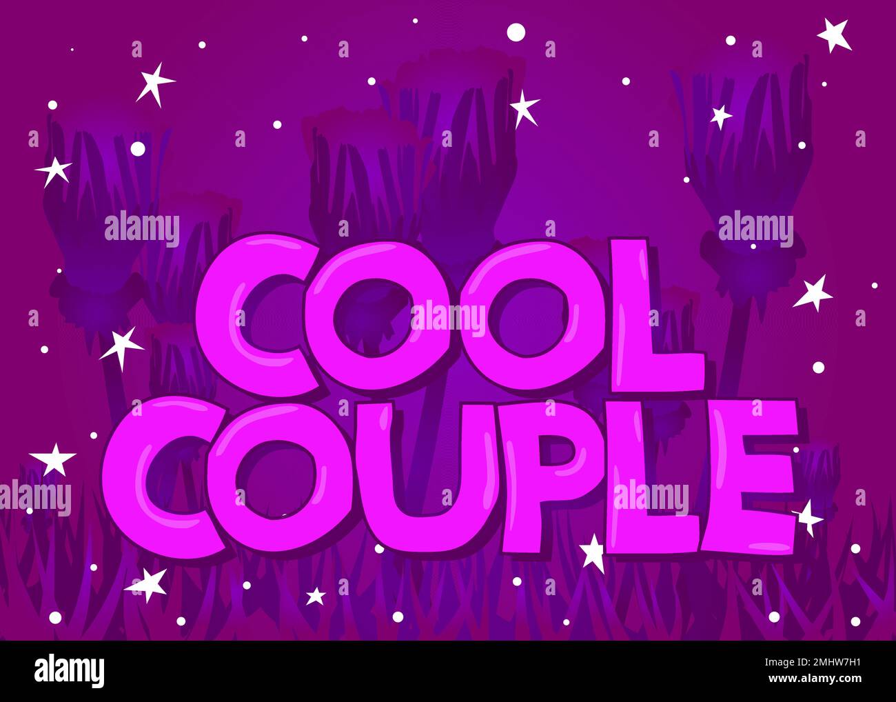 Cool Couple. Word written with Children's font in cartoon style Stock ...