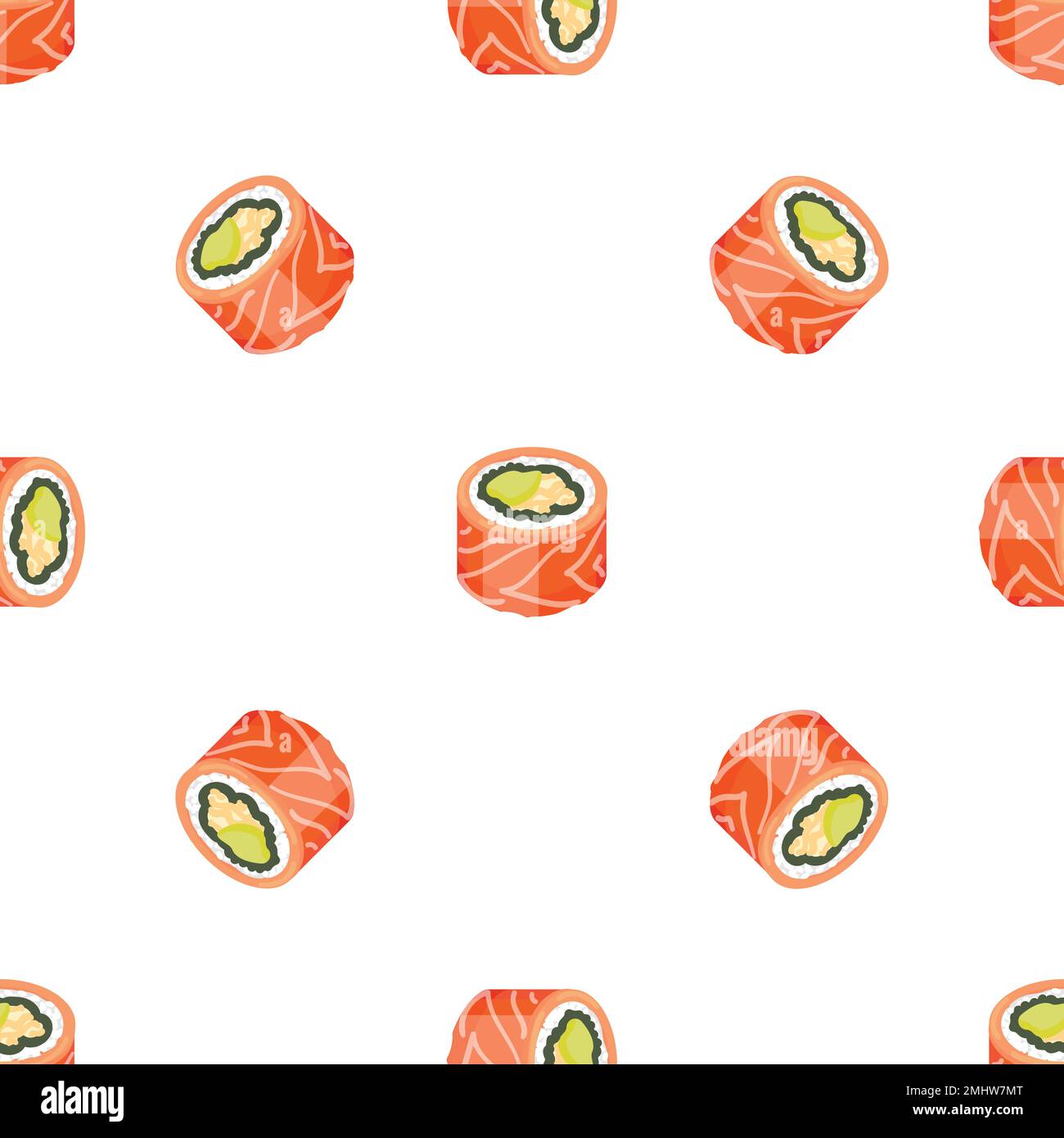 Red sushi roll pattern Stock Vector Images - Alamy