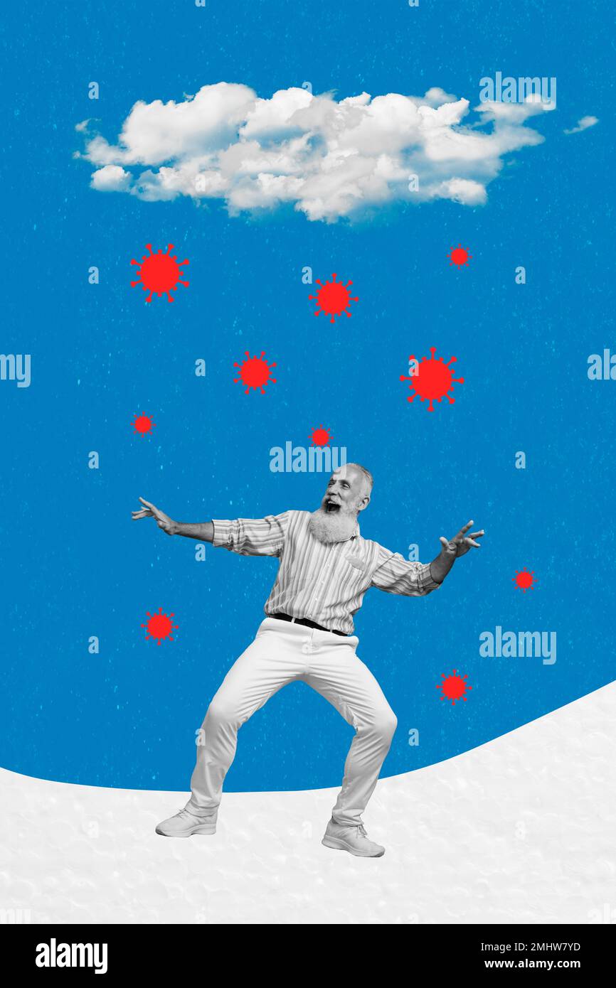 Creative photo 3d collage artwork poster picture of afraid scared ...