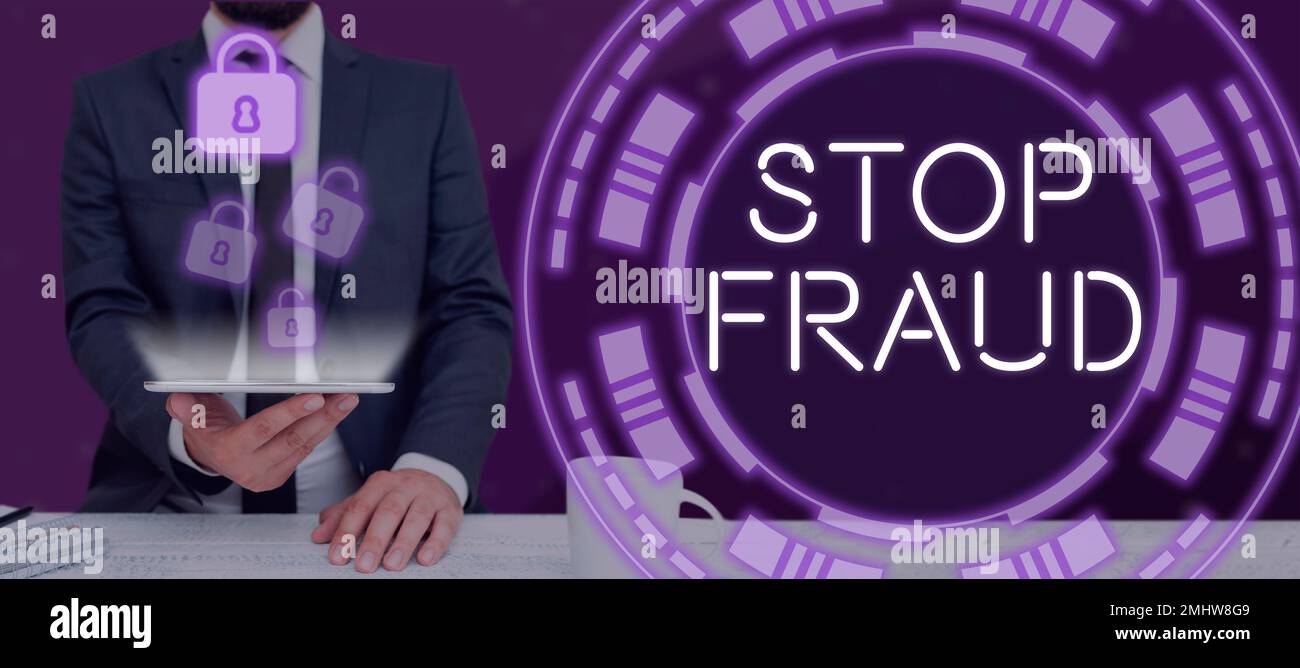 Inspiration showing sign Stop Fraud. Word Written on campaign advices ...