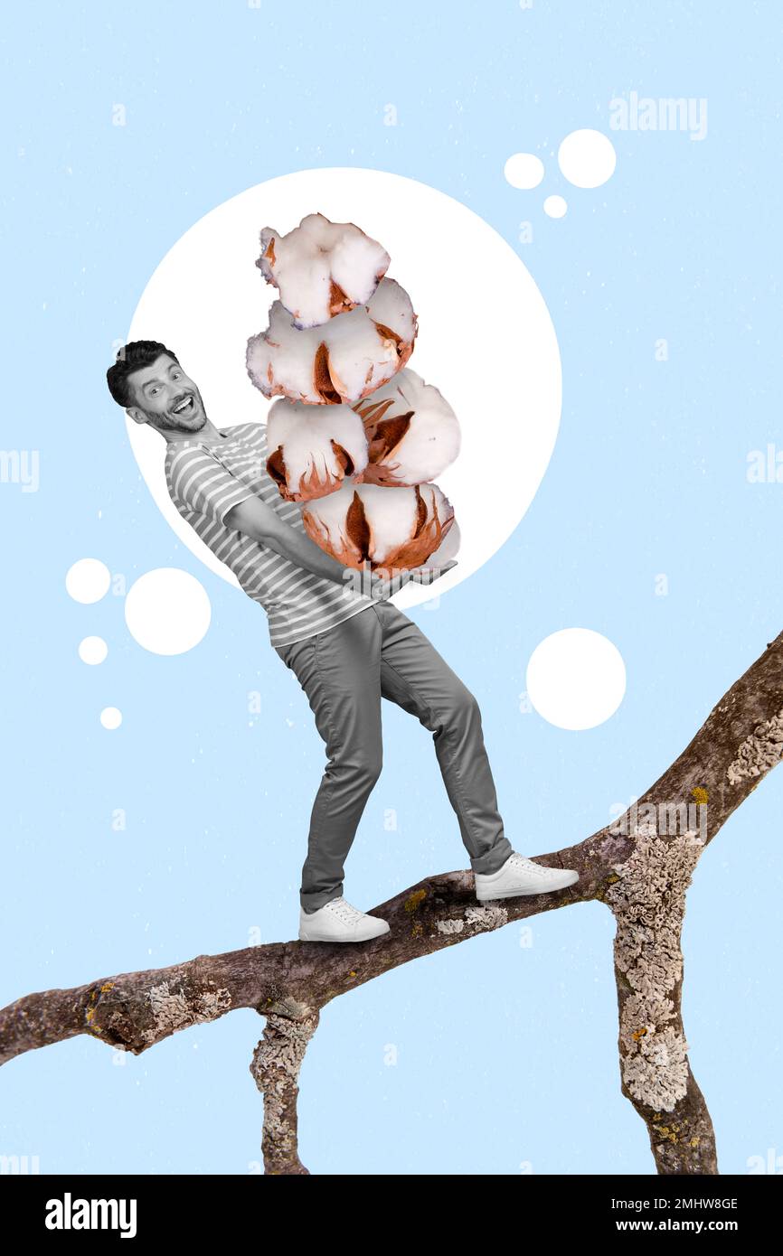 Creative photo 3d collage artwork poster postcard of Ukrainian man ...