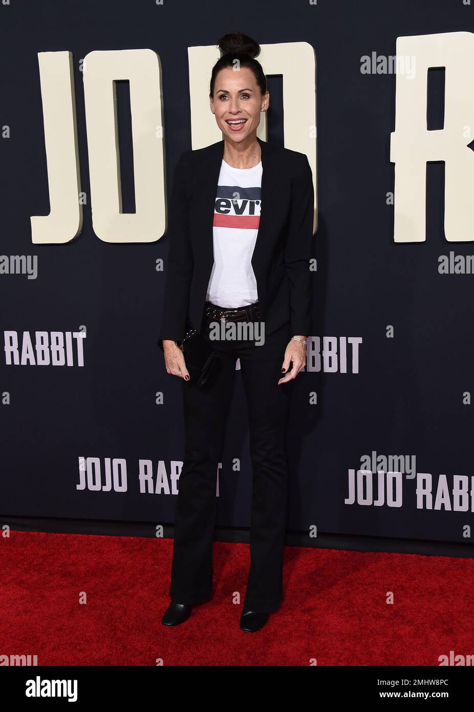Minnie Driver arrives at the Los Angeles premiere of "Jojo Rabbit" at ...