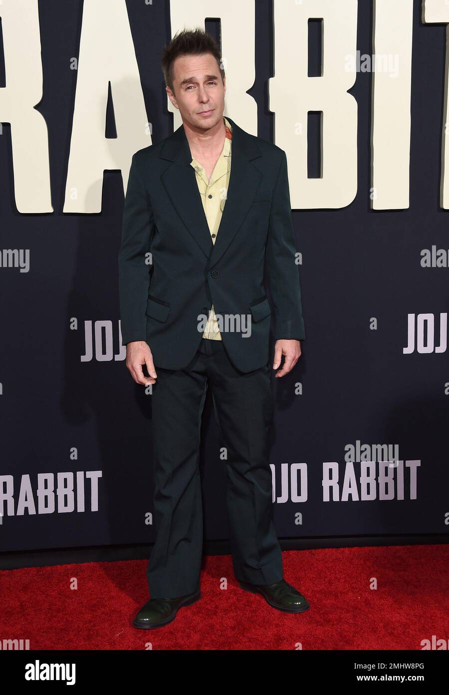Sam Rockwell arrives at the Los Angeles premiere of "Jojo Rabbit" at ...
