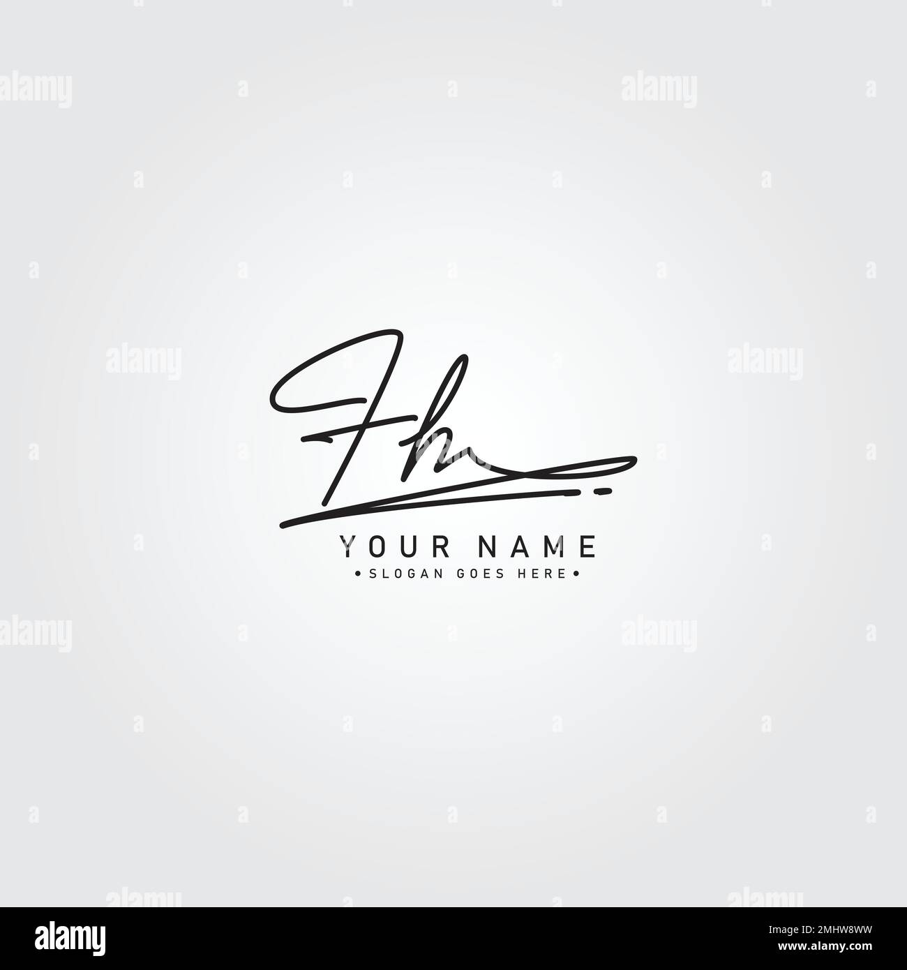 Simple Signature Logo for Alphabet FH - Handwritten Signature for ...
