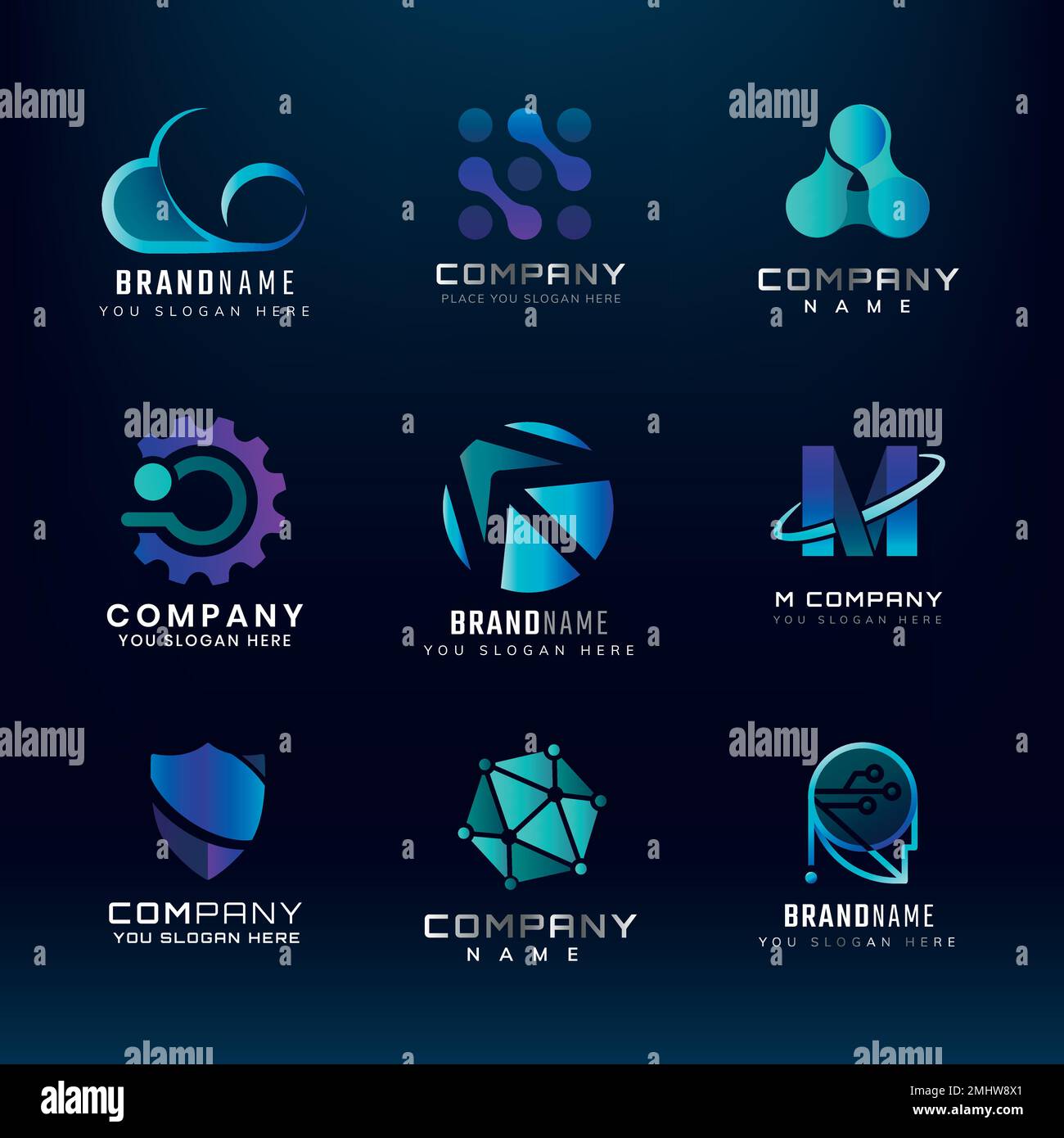 Technology logo, modern business branding for digital company and ...