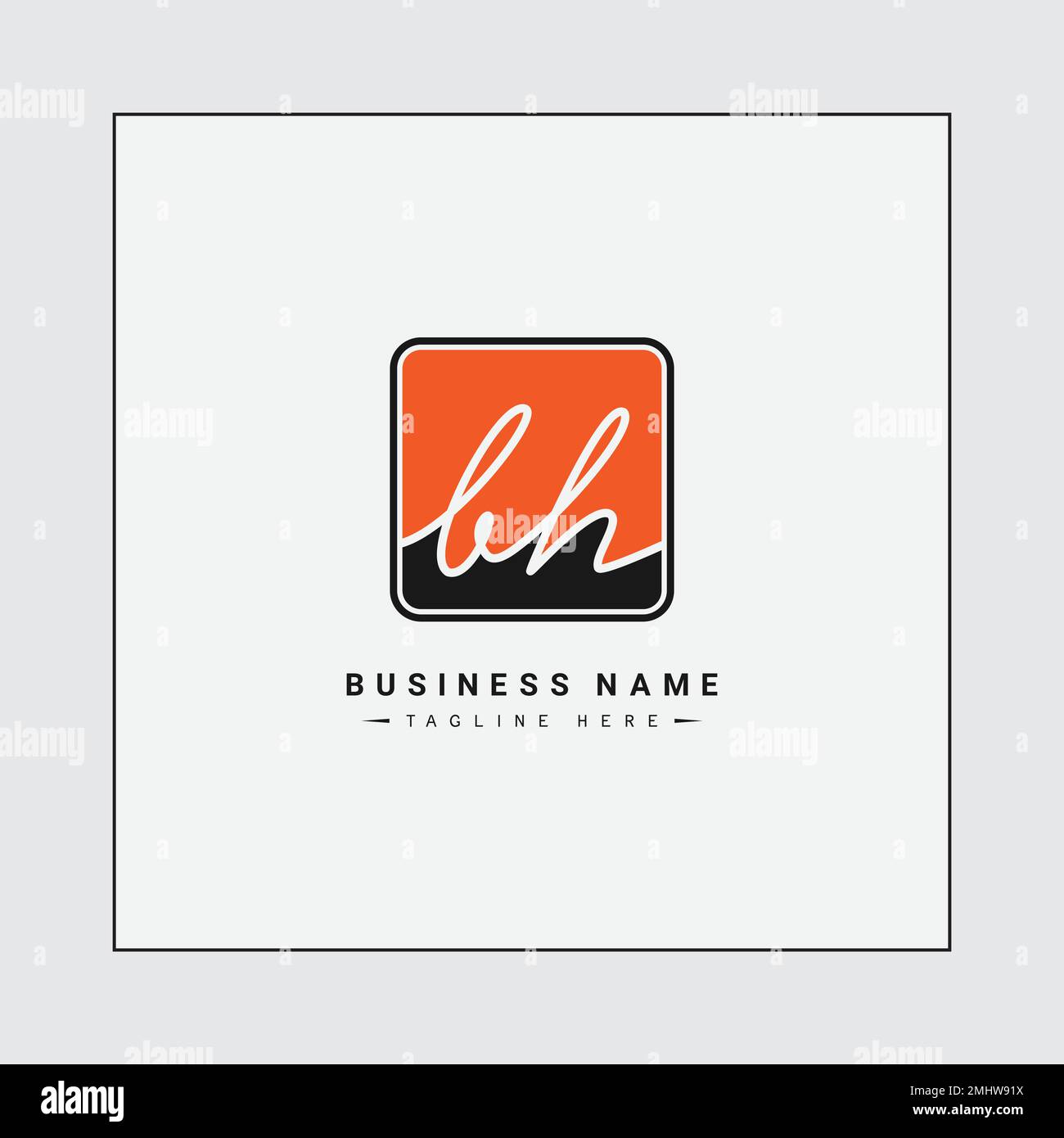 Handwritten Signature logo for Initial Letter BH - Vector Logo Template ...