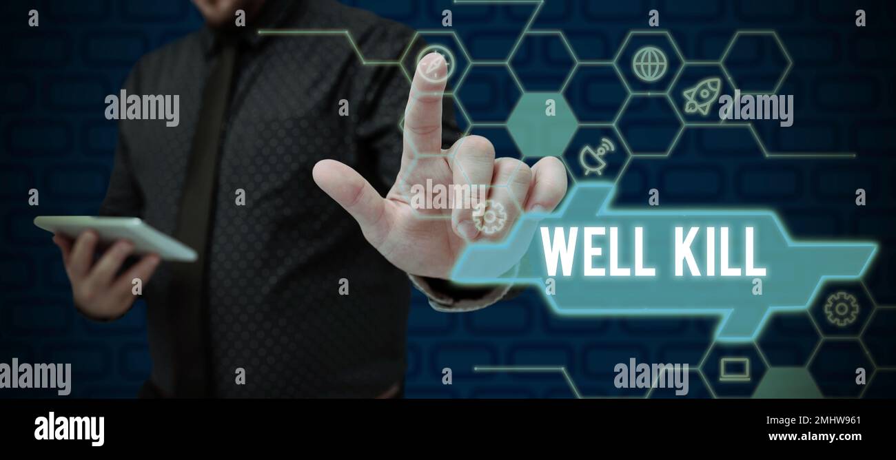 Inspiration showing sign Well Kill. Internet Concept placing a column ...