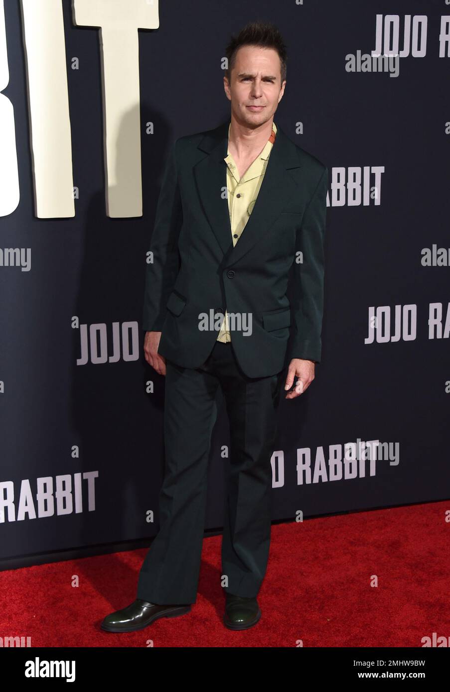 Sam Rockwell arrives at the Los Angeles premiere of "Jojo Rabbit" at ...
