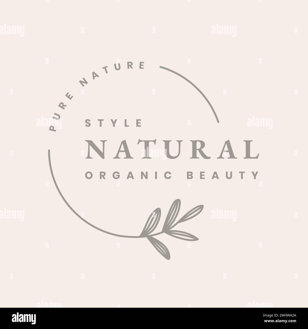 Aesthetic logo template business badge, natural branding design vector ...