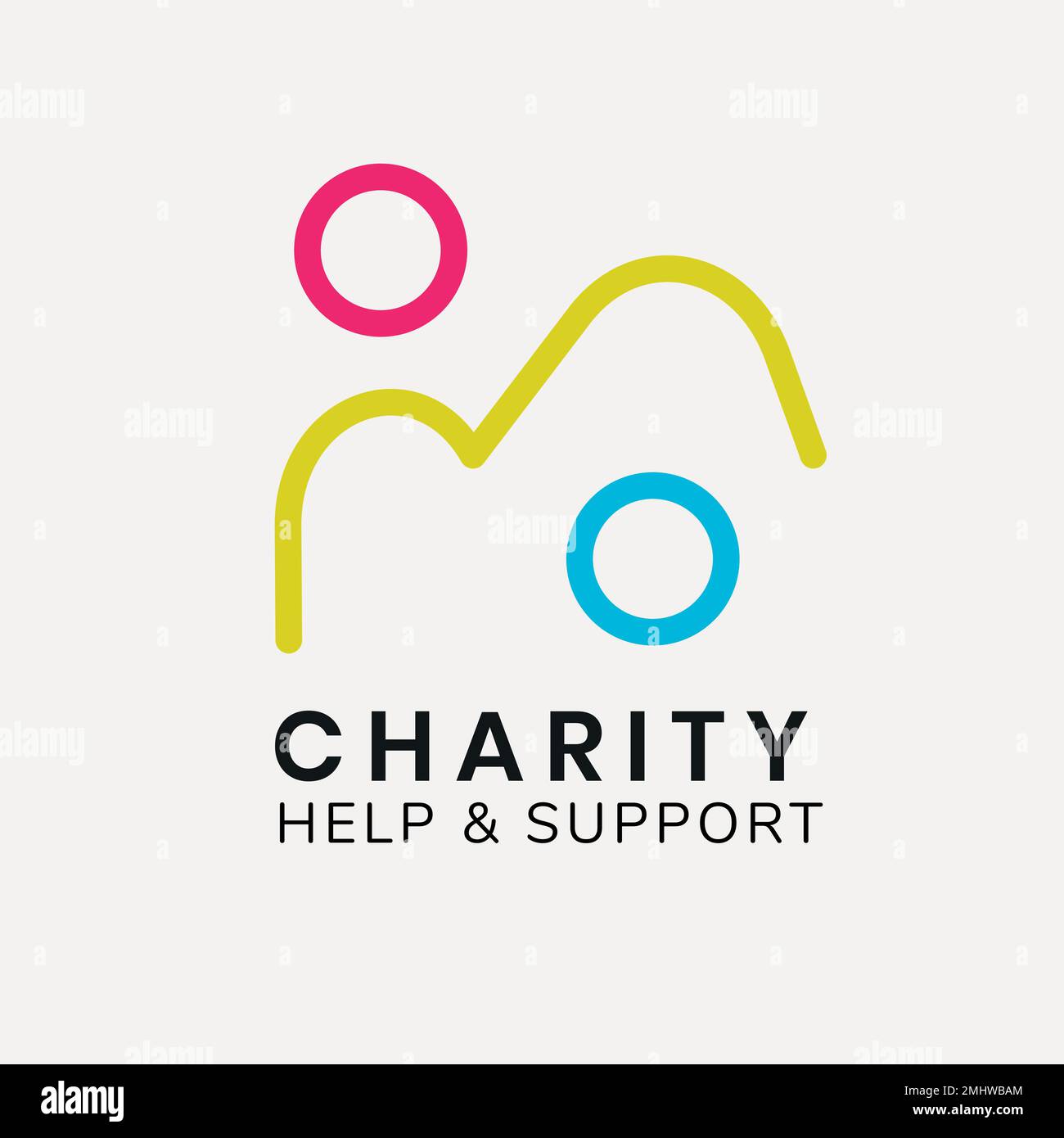 Charity logo template, non-profit branding design vector, help ...