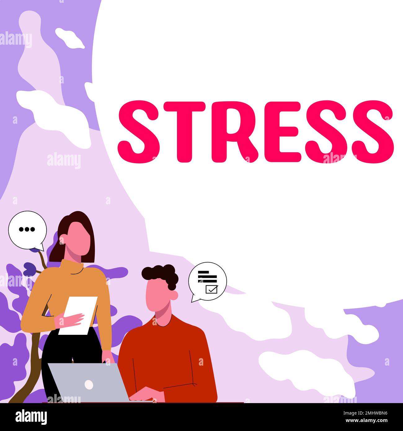 Sign displaying Stress. Concept meaning a physical chemical or ...