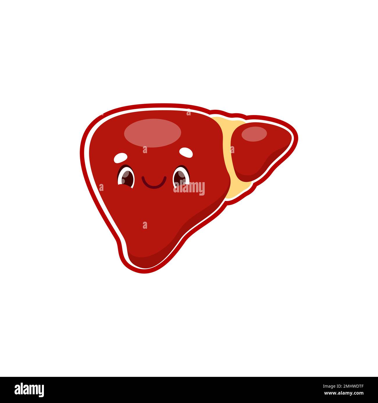 Cartoon liver human body organ character. Vector healthy internal organ ...