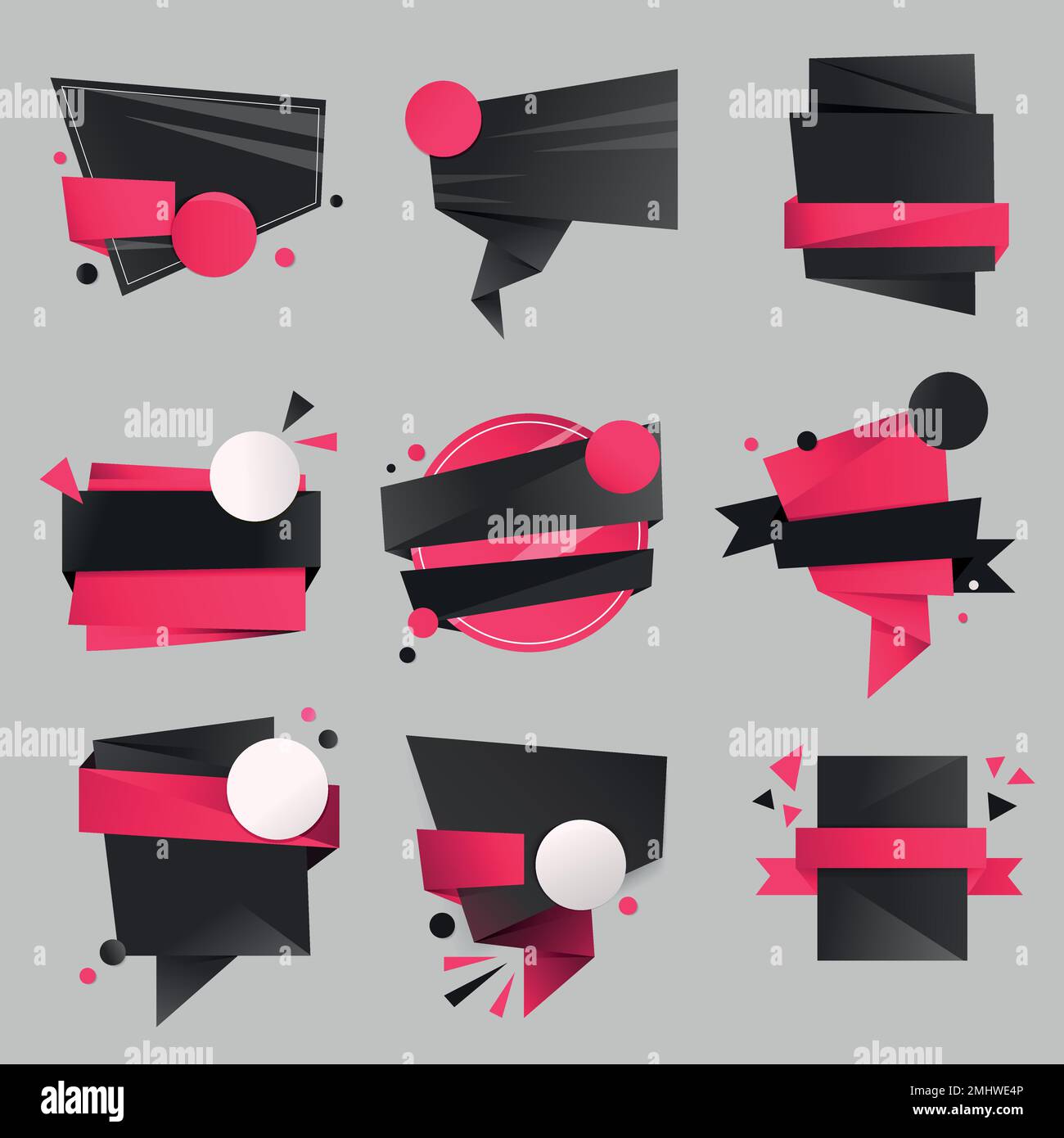 Black badge sticker, blank vector clipart design space set Stock Vector ...
