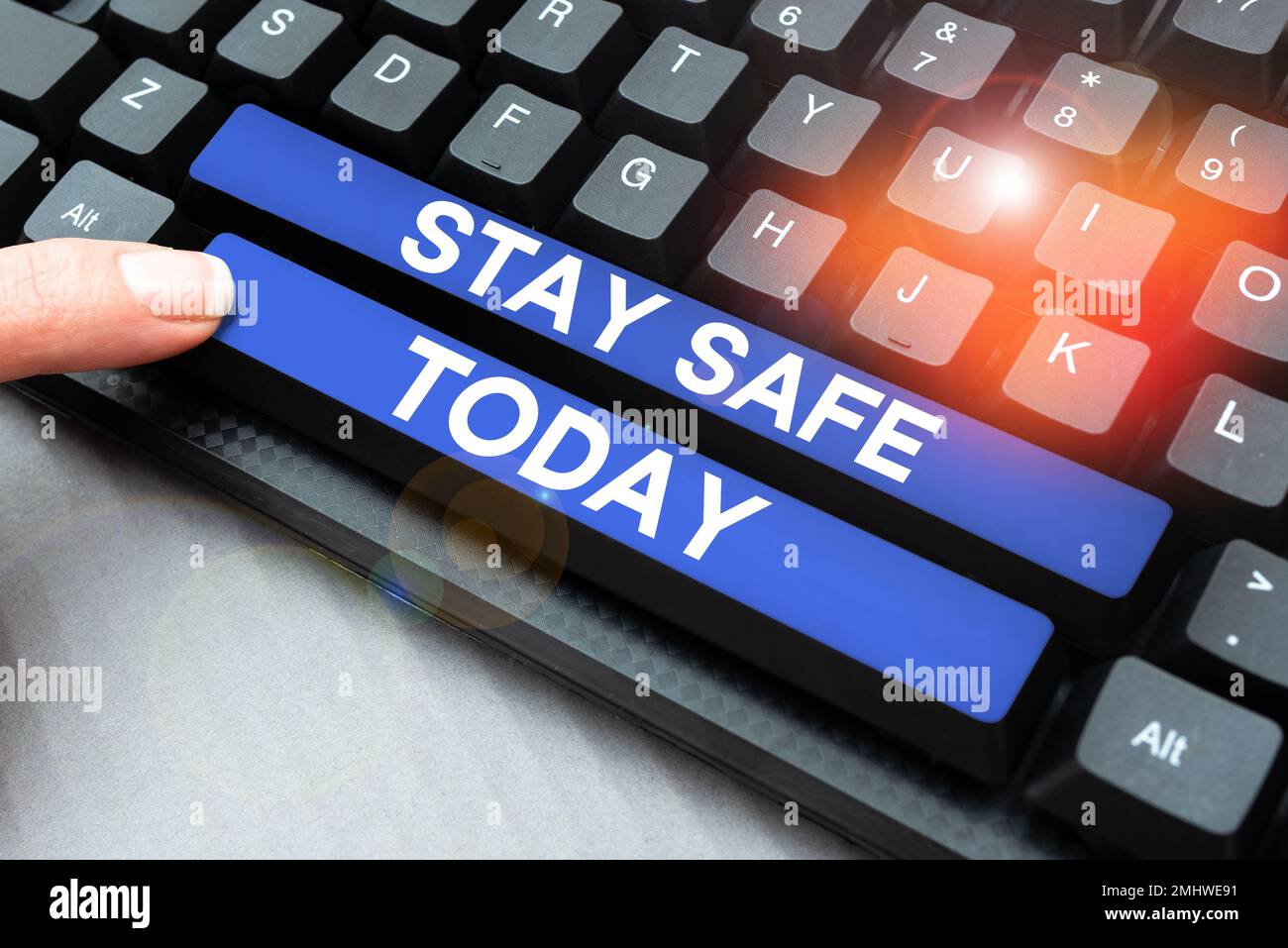 Text caption presenting Stay Safe. Internet Concept secure from threat ...