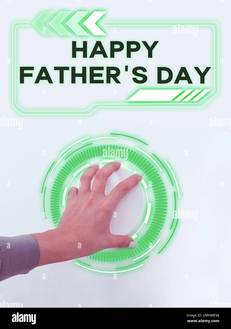 Hand writing sign Happy Father's Day. Business approach time of year to ...