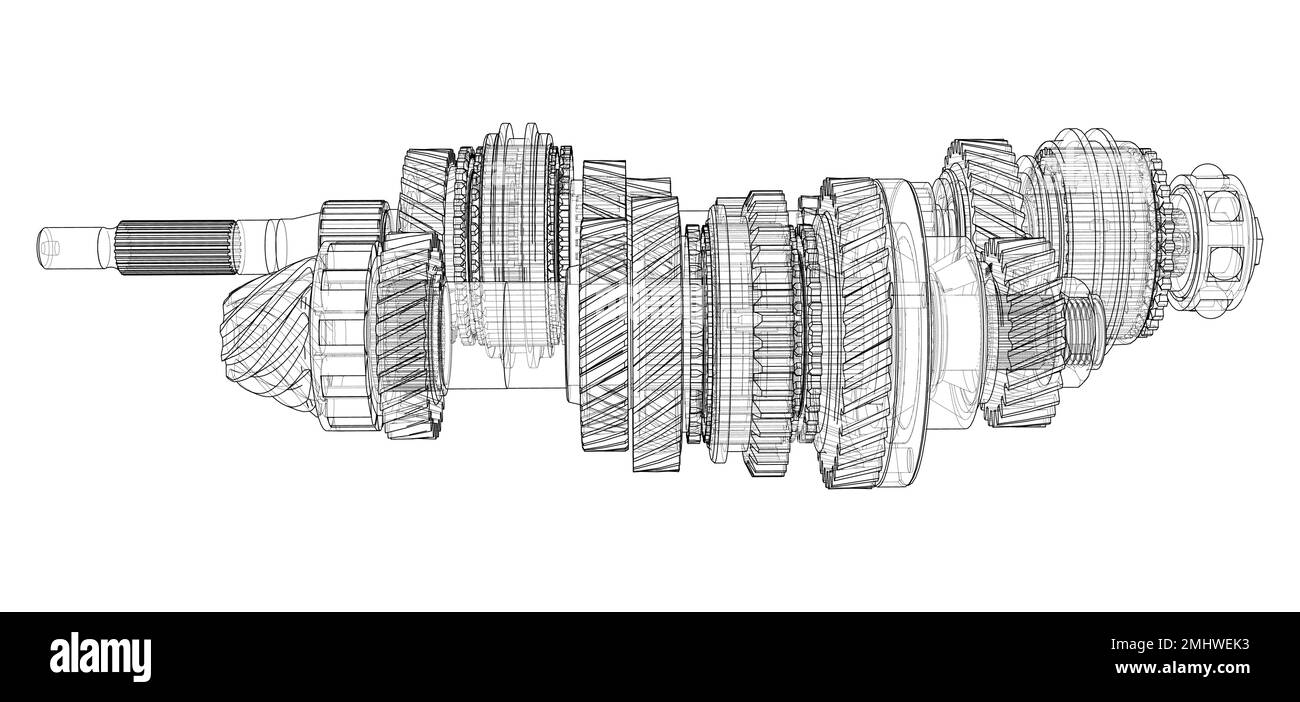 Gearbox sketch. Vector Stock Vector Image & Art - Alamy