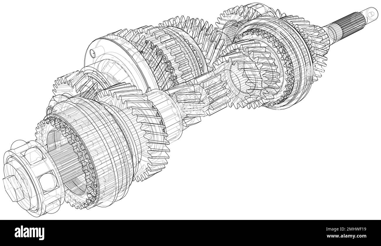 Gearbox sketch. Vector Stock Vector Image & Art - Alamy
