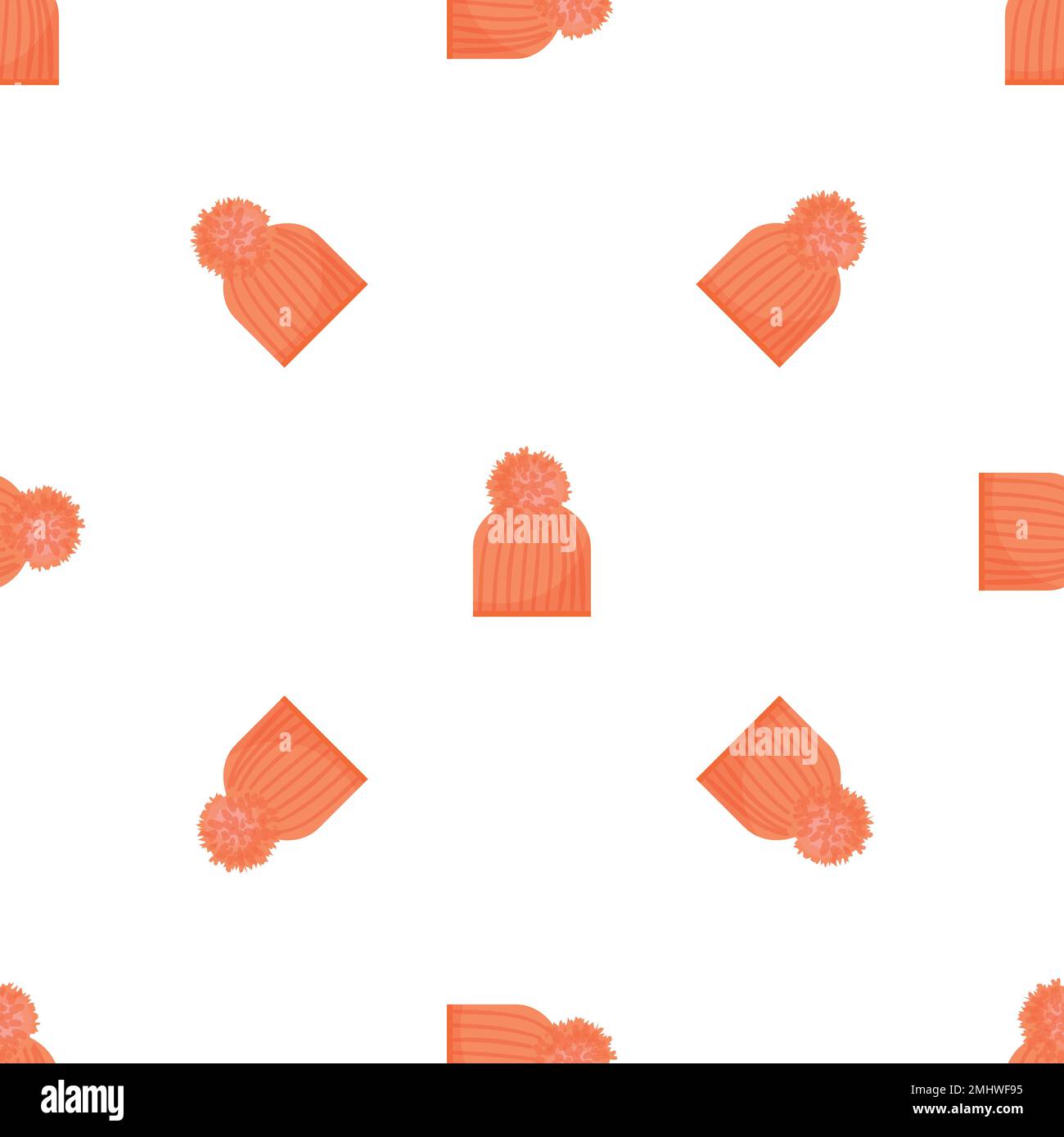 Orange winter hat pattern seamless vector Stock Vector Image & Art - Alamy