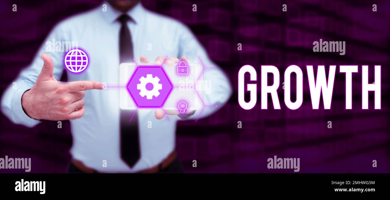 Conceptual display Growth. Word Written on process of increasing in ...