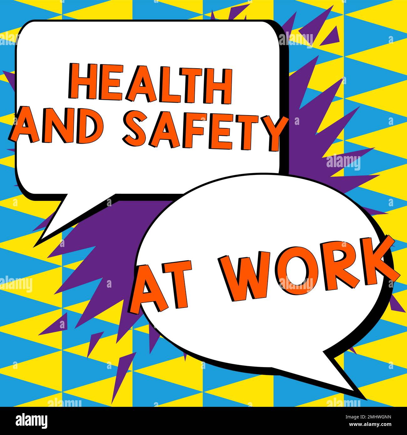 Hand writing sign Health And Safety At Work. Business approach Secure ...