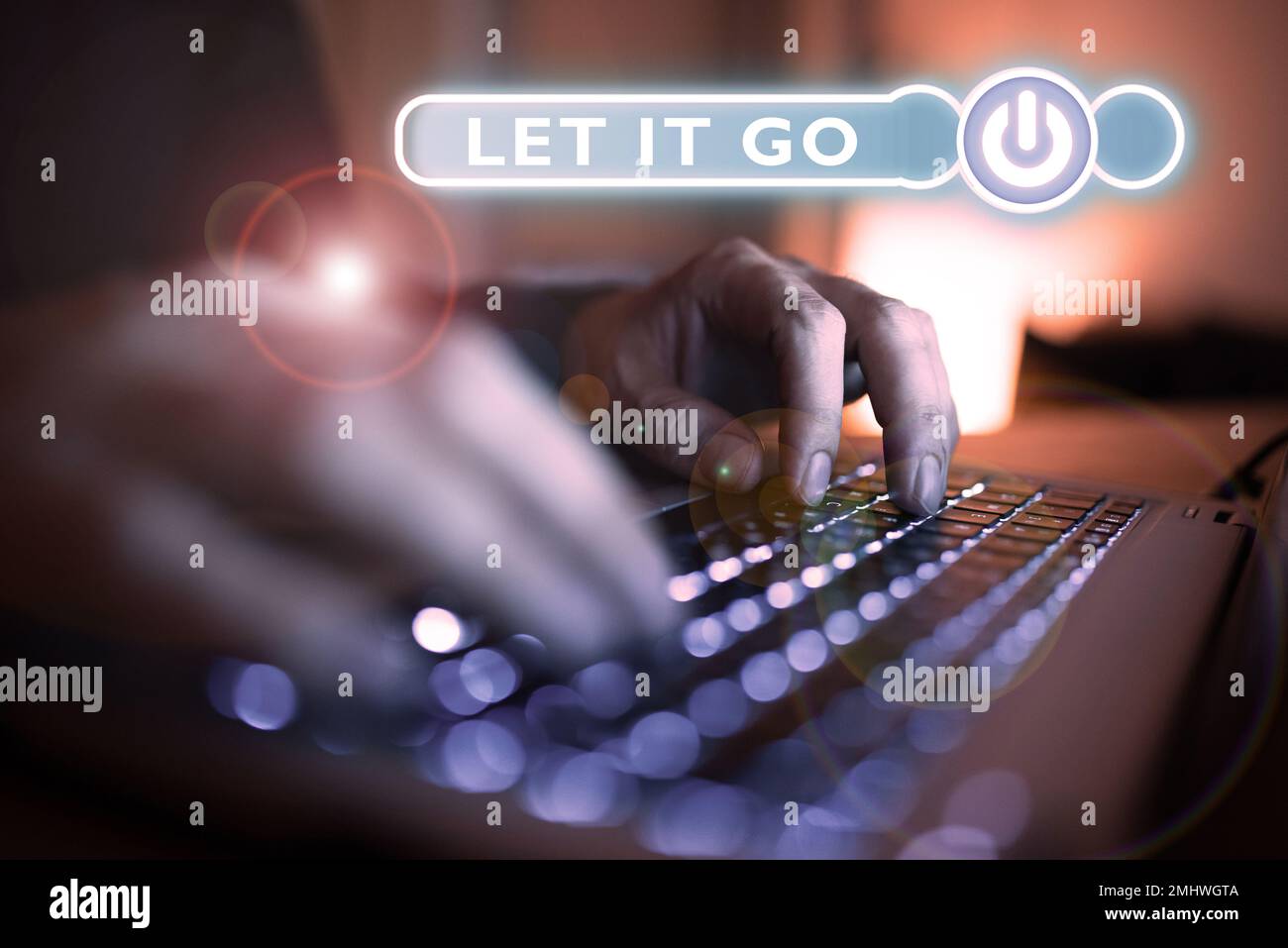 Hand writing sign Let It Go. Business showcase choose not to make ...