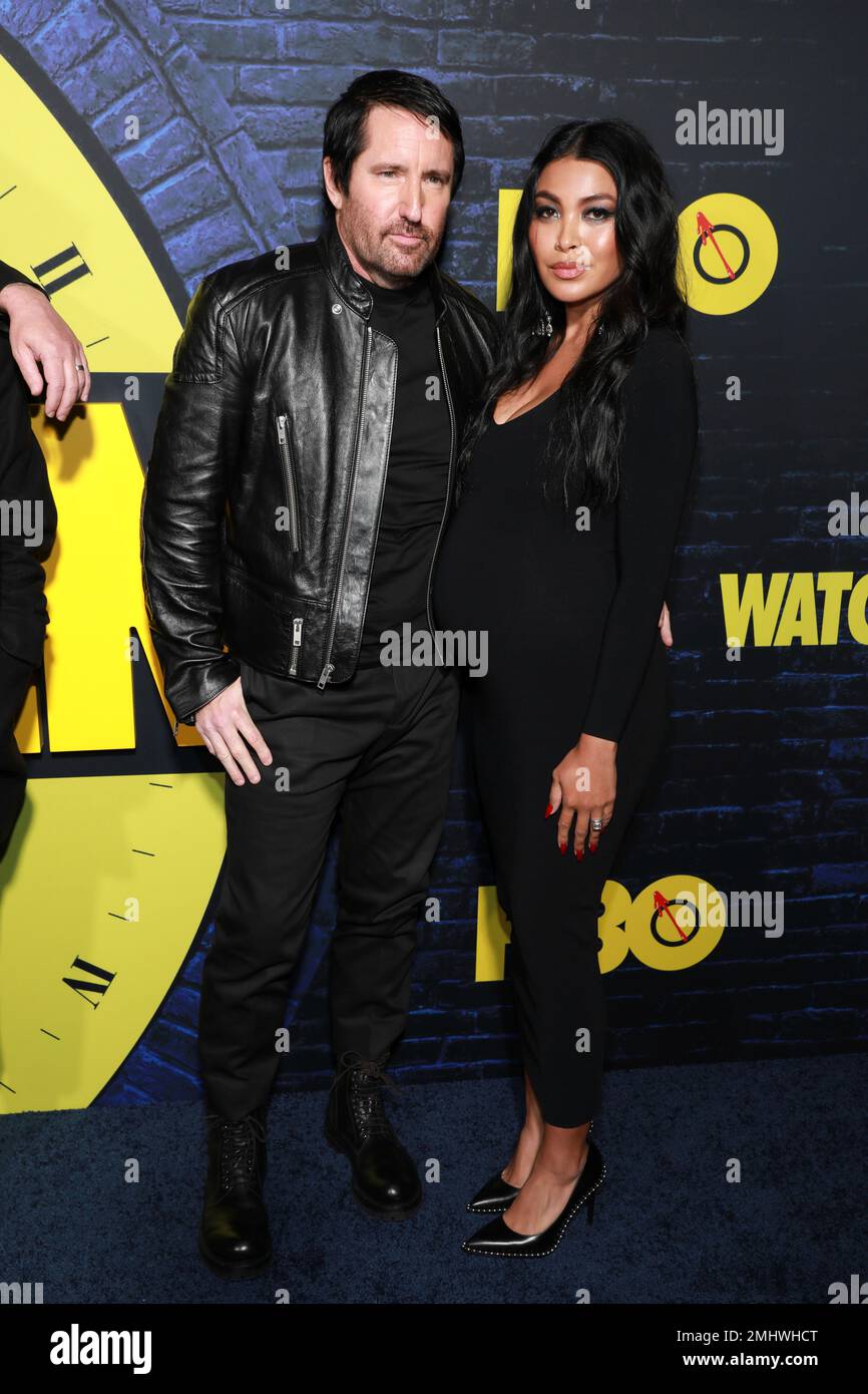Trent Reznor and Mariqueen Maandig attends the "Watchmen" premiere at ...