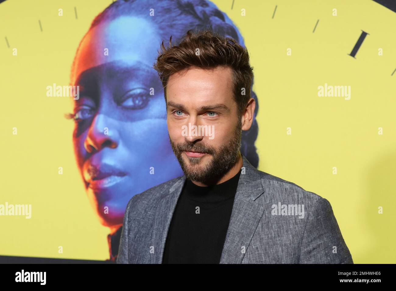 Tom Mison attends the "Watchmen" premiere at the Cinerama Dome on ...