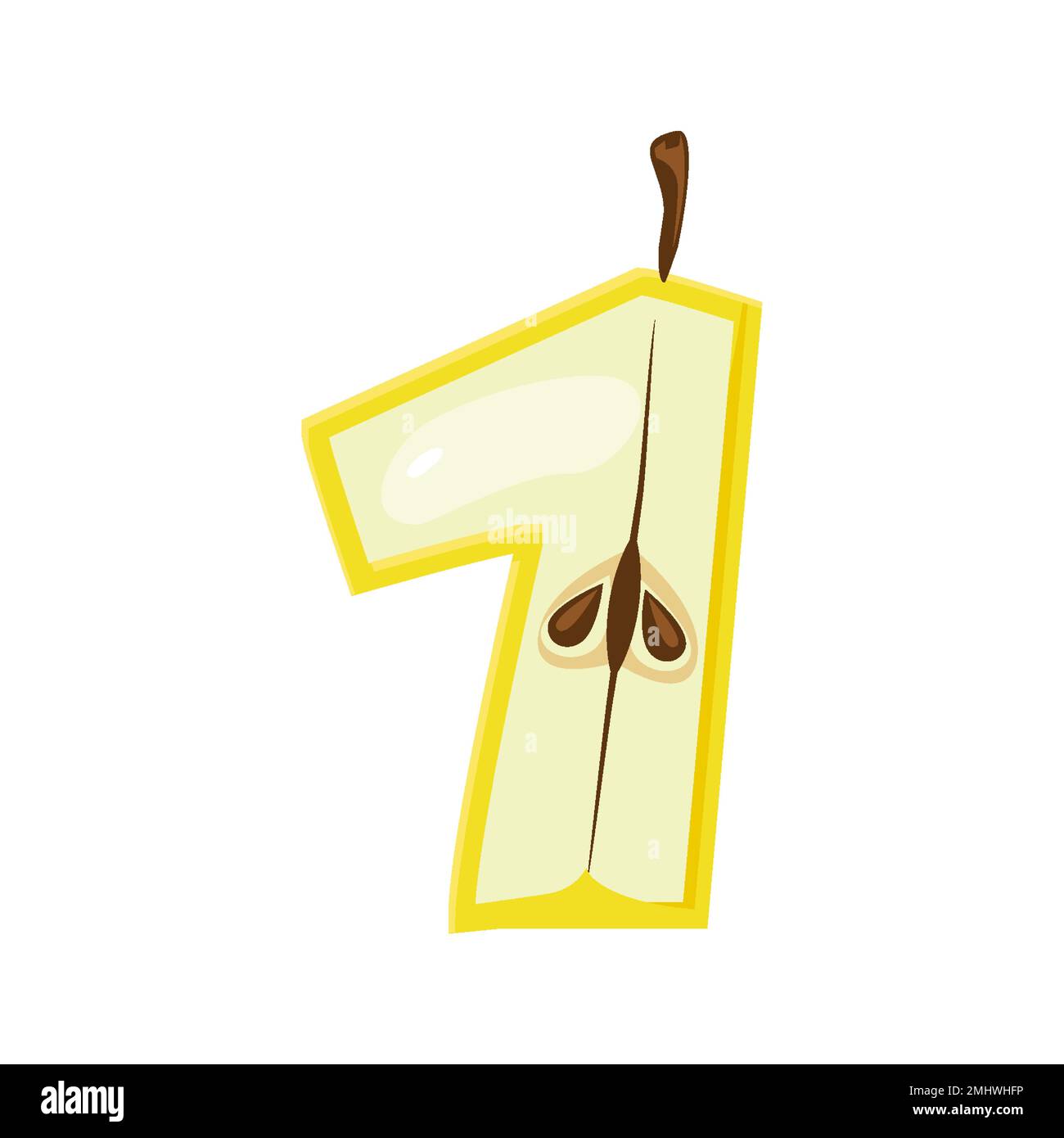 Cute fruit pear number 1, vector digit one Stock Vector Image & Art - Alamy