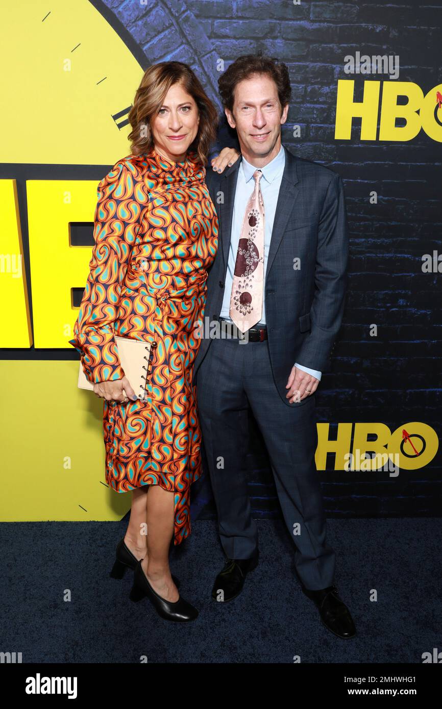 Lisa Benavides and Tim Blake Nelson attend the "Watchmen" premiere at ...