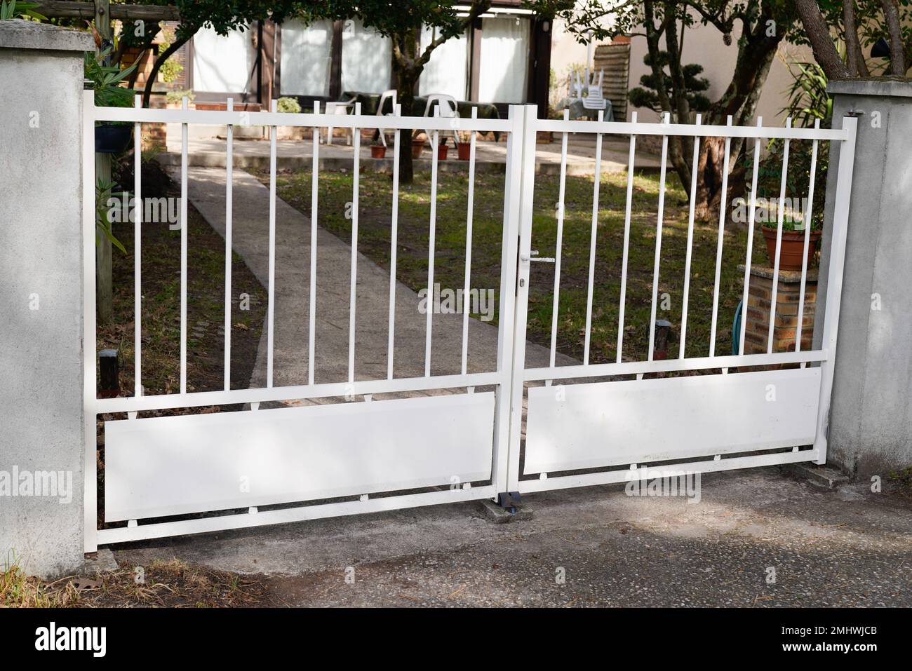 portal classic steel aluminum white metal gate and door home of garden ...