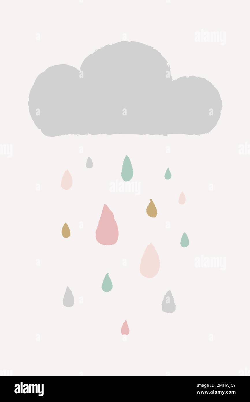 Cute rain and cloud in doodle style vector Stock Vector Image & Art - Alamy