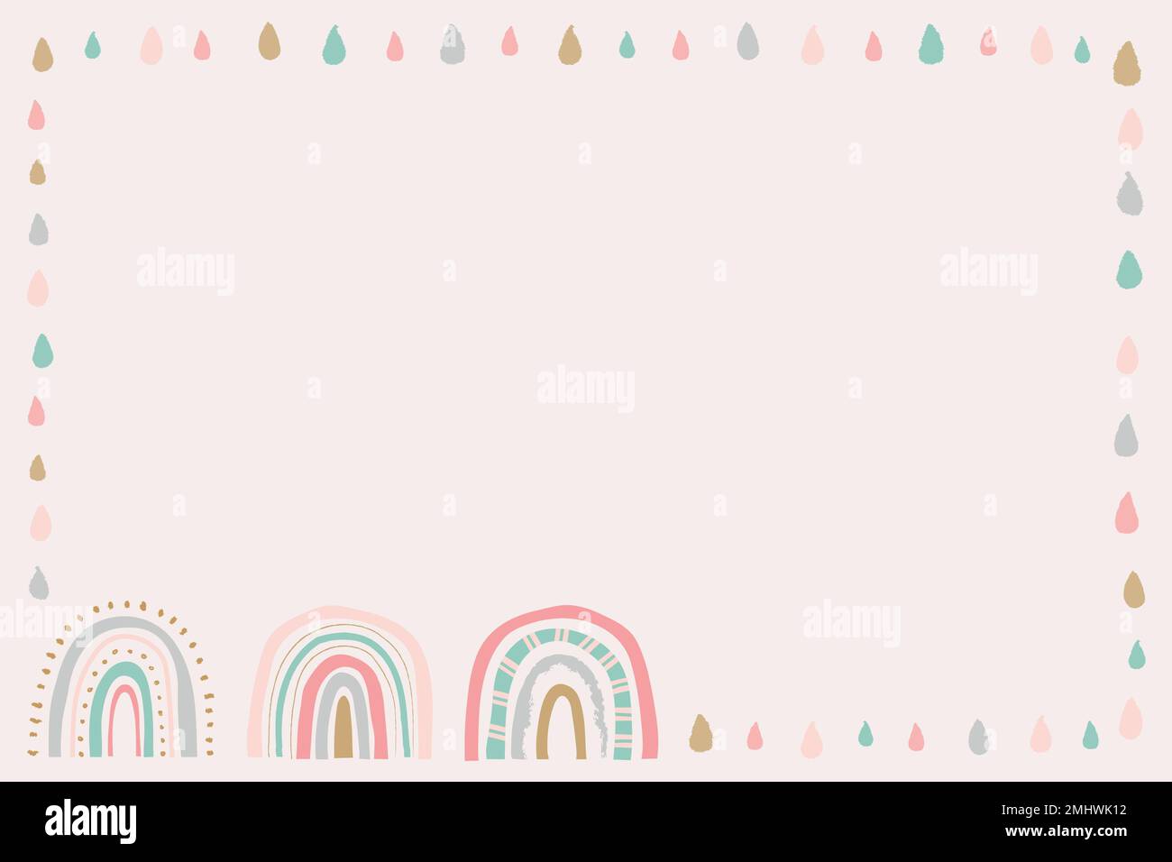 Rainbow frame, cute doodle border vector Stock Vector Image & Art - Alamy