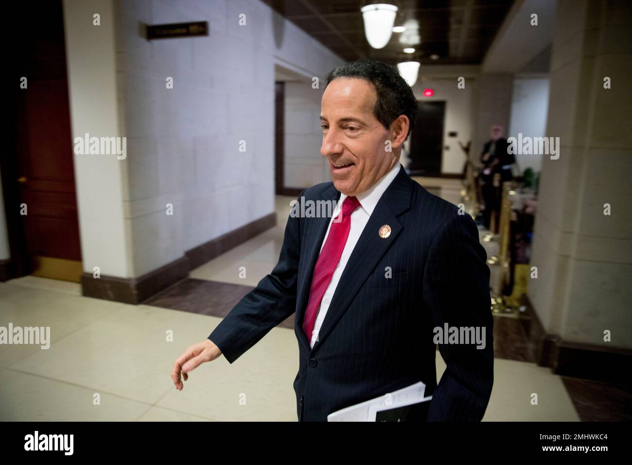 Rep. Jamie Raskin, D-Md., arrives for a closed door meeting on Capitol ...