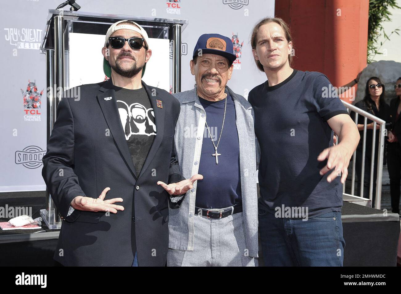 Kevin Smith, from left, Danny Trejo and Jason Mewes attend Mewes and ...