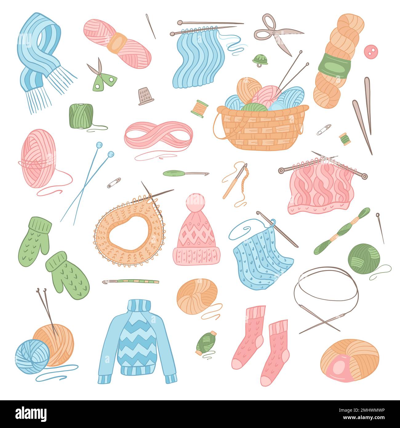 Knitting needles Stock Vector Images - Alamy