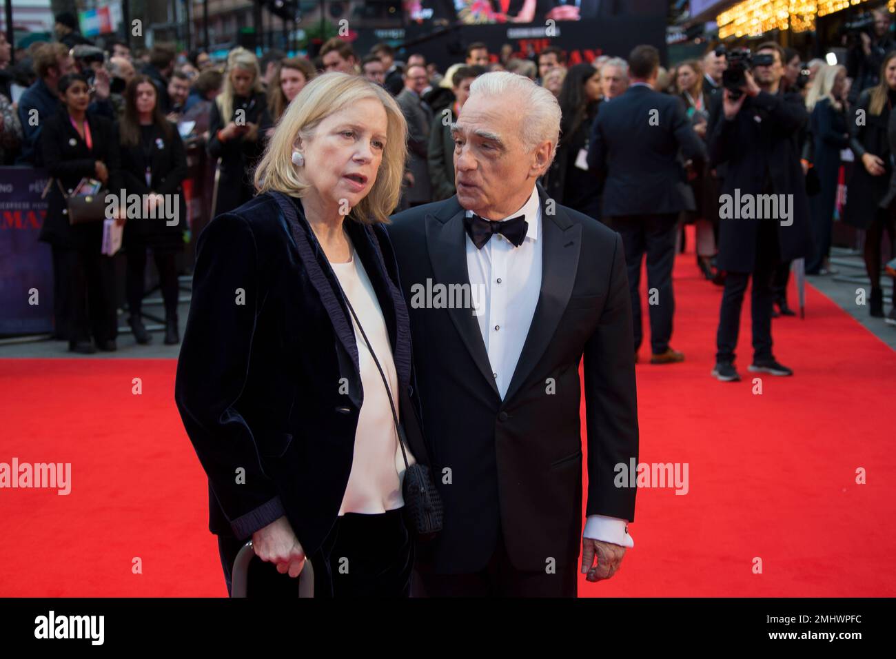 Director Martin Scorsese and Helen Morris pose for photographers upon ...
