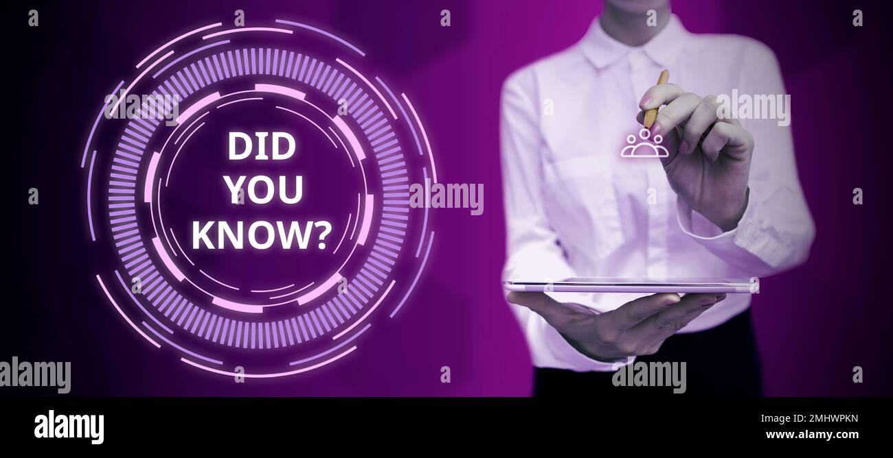 Text caption presenting Did You Know. Business approach Fun Facts and ...