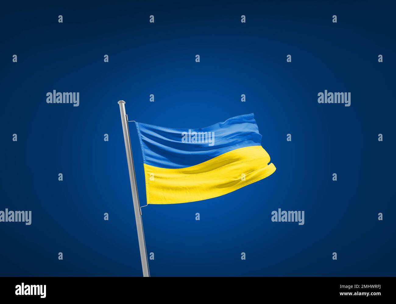 Ukraine national flag waving in beautiful sky Stock Photo - Alamy