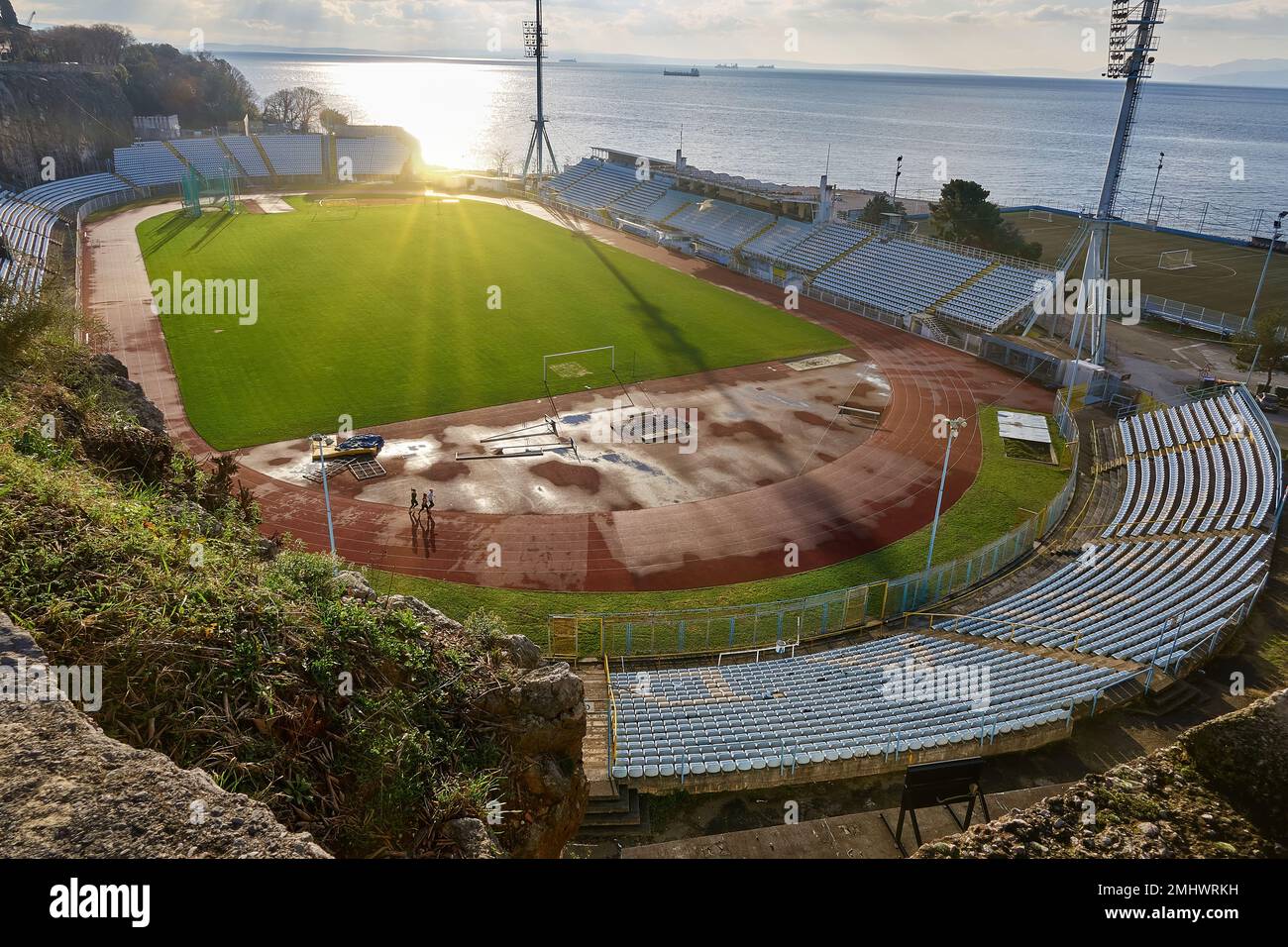 City of Rijeka, Croatia, Jan 25 2023, View of the unique stadium of ...