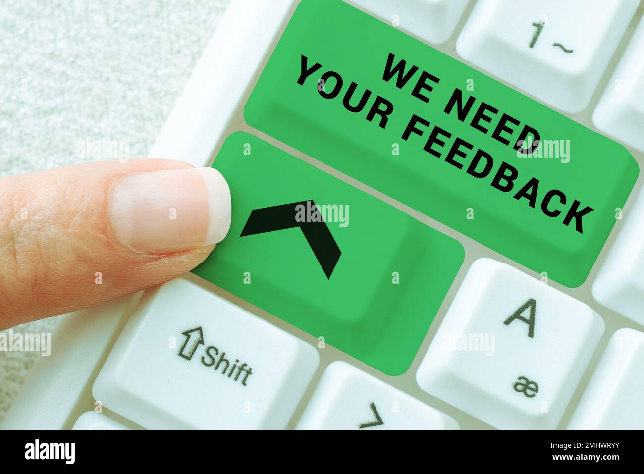 Text caption presenting We Need Your Feedback. Internet Concept Give us ...
