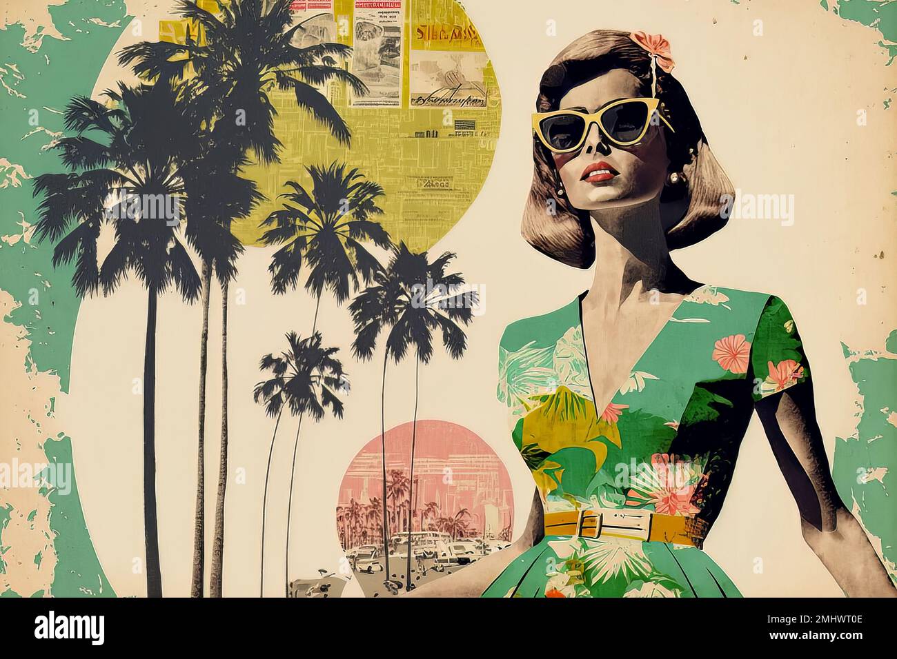 60's vintage beach hi-res stock photography and images - Alamy