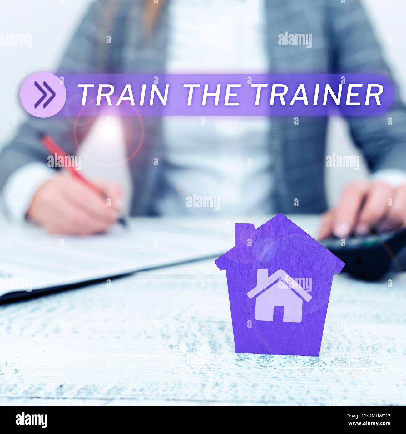 Hand writing sign Train The Trainer. Word Written on identified to ...