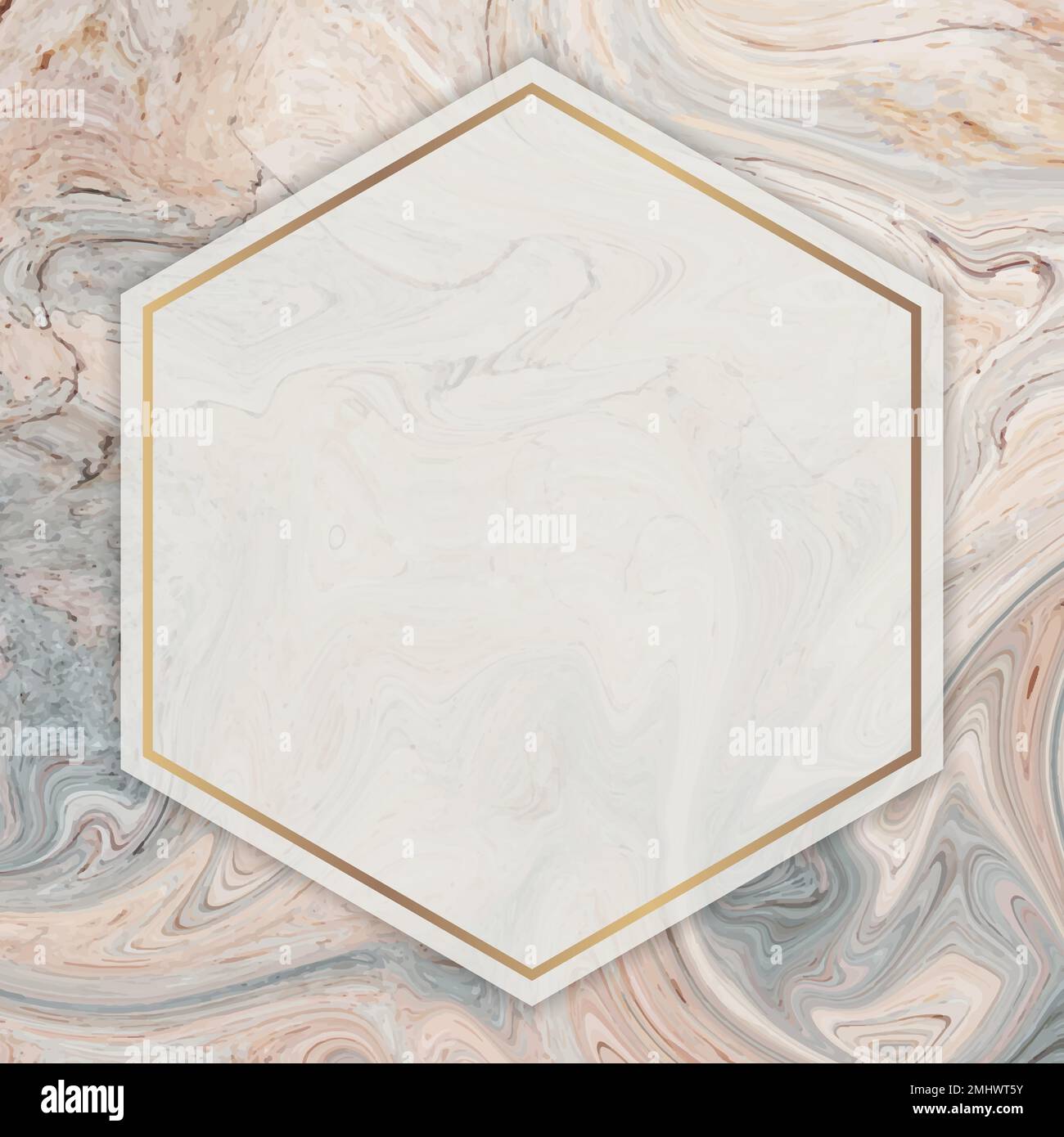 Golden hexagon frame social ads template vector Stock Vector Image ...