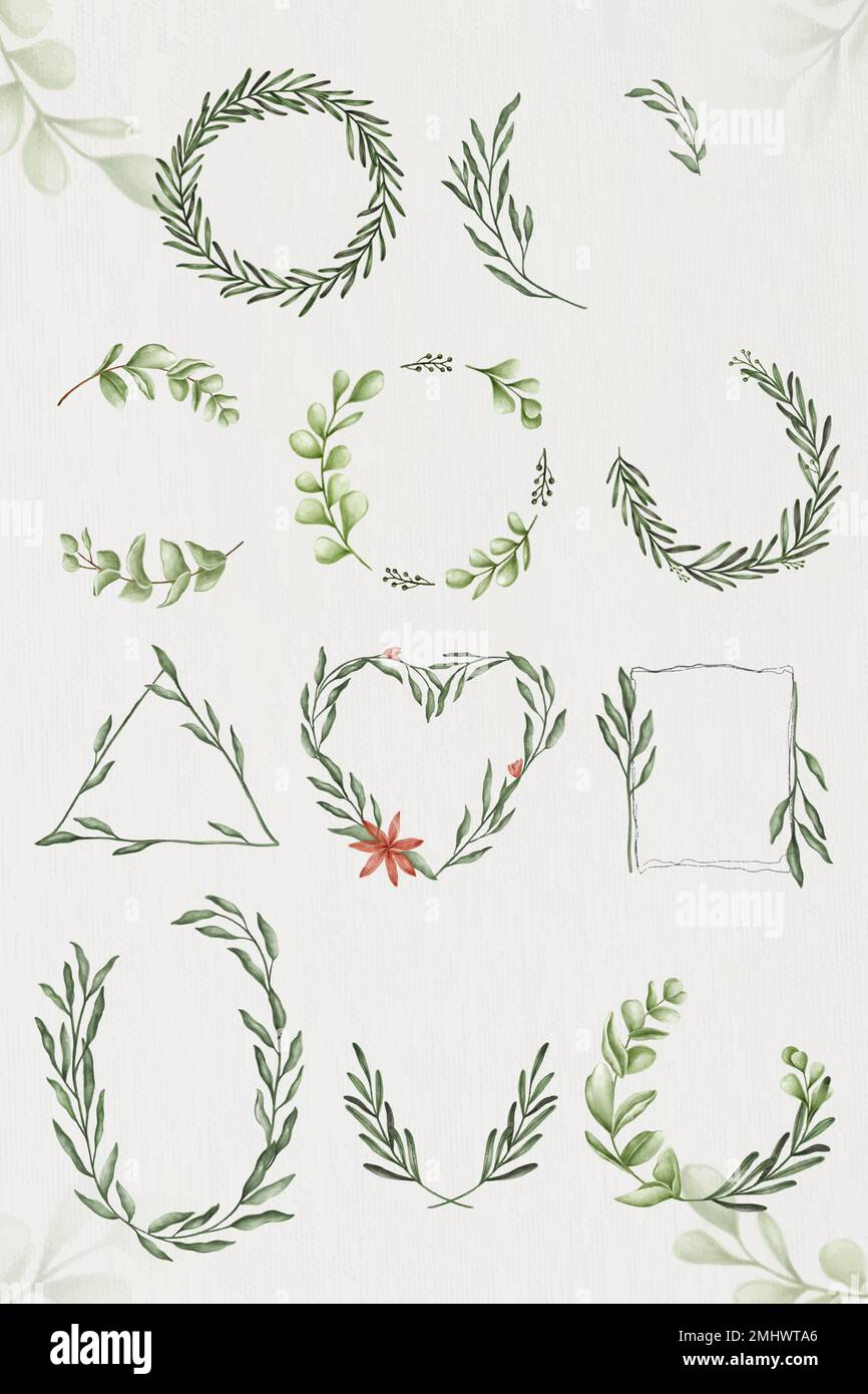 Floral wreaths collection vector Stock Vector Image & Art - Alamy