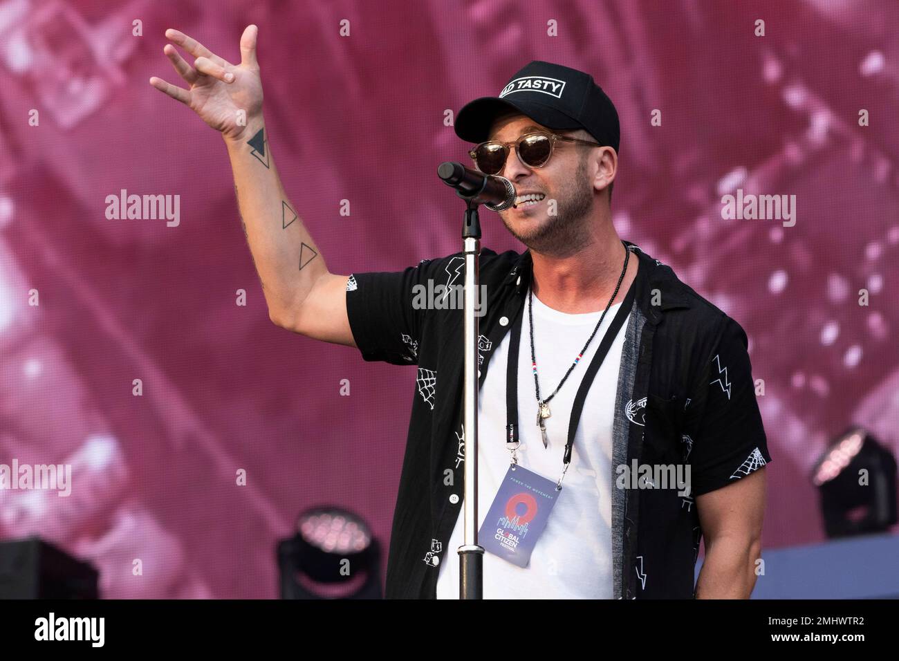 Ryan Tedder from the band OneRepublic performs at the 2019 Global ...