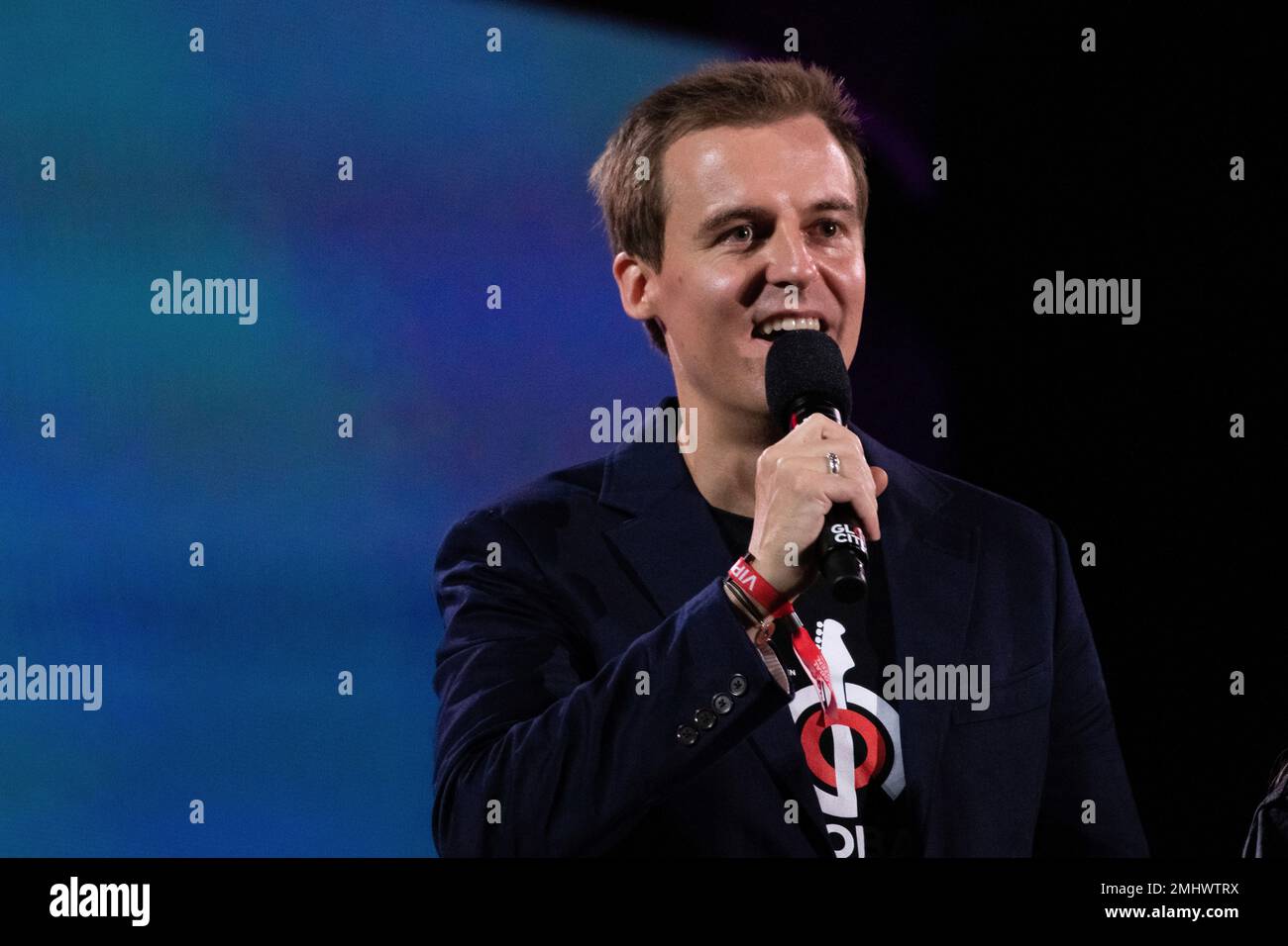 Hugh Evans speaks at the 2019 Global Citizen Festival in Central Park ...