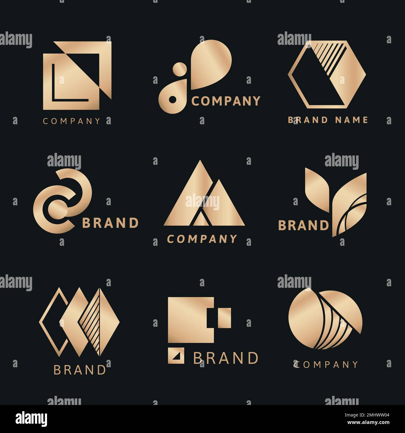 Gold business logo aesthetic template, professional branding design ...