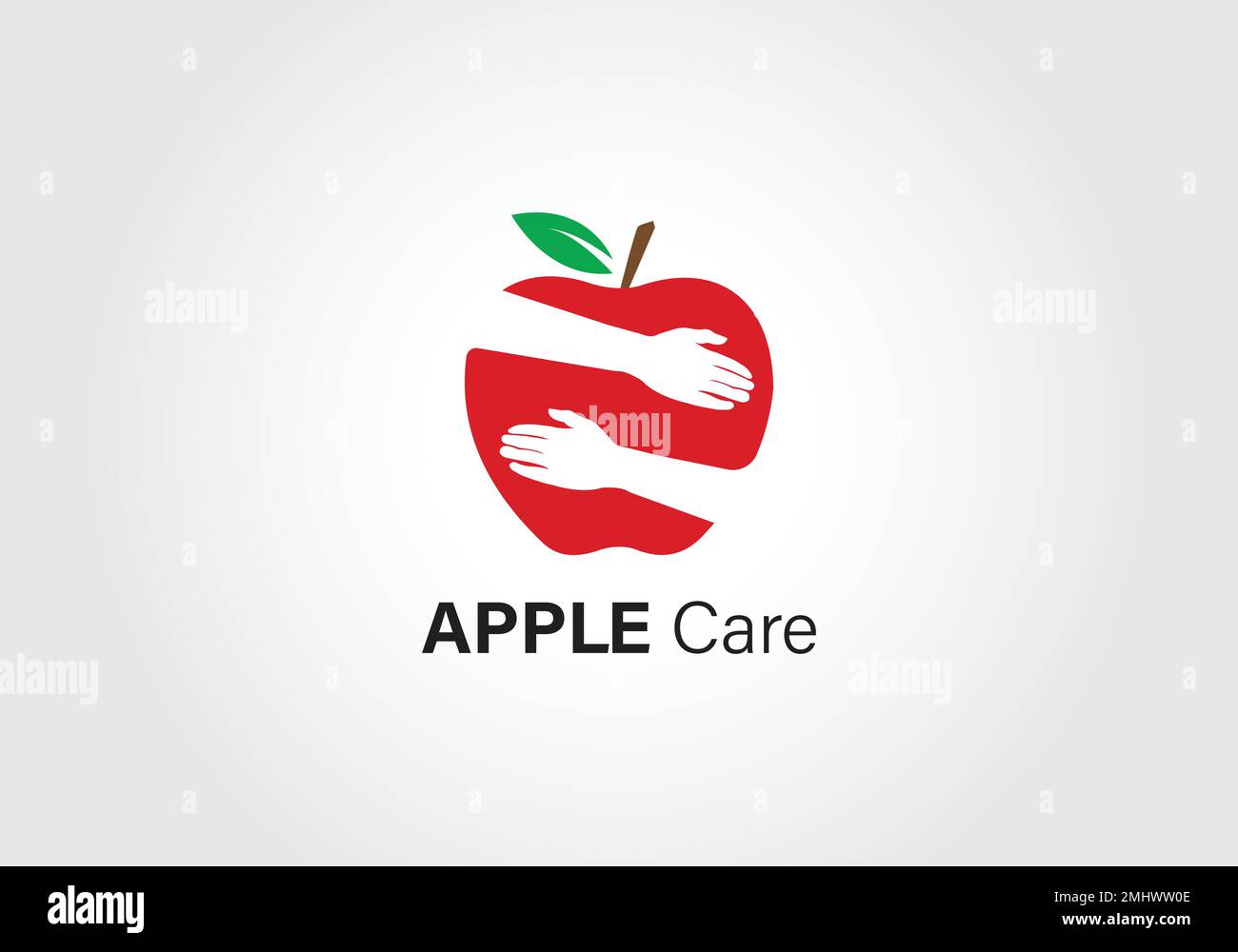 Healthy icon with apple and abstract figure, Apple health care vector ...