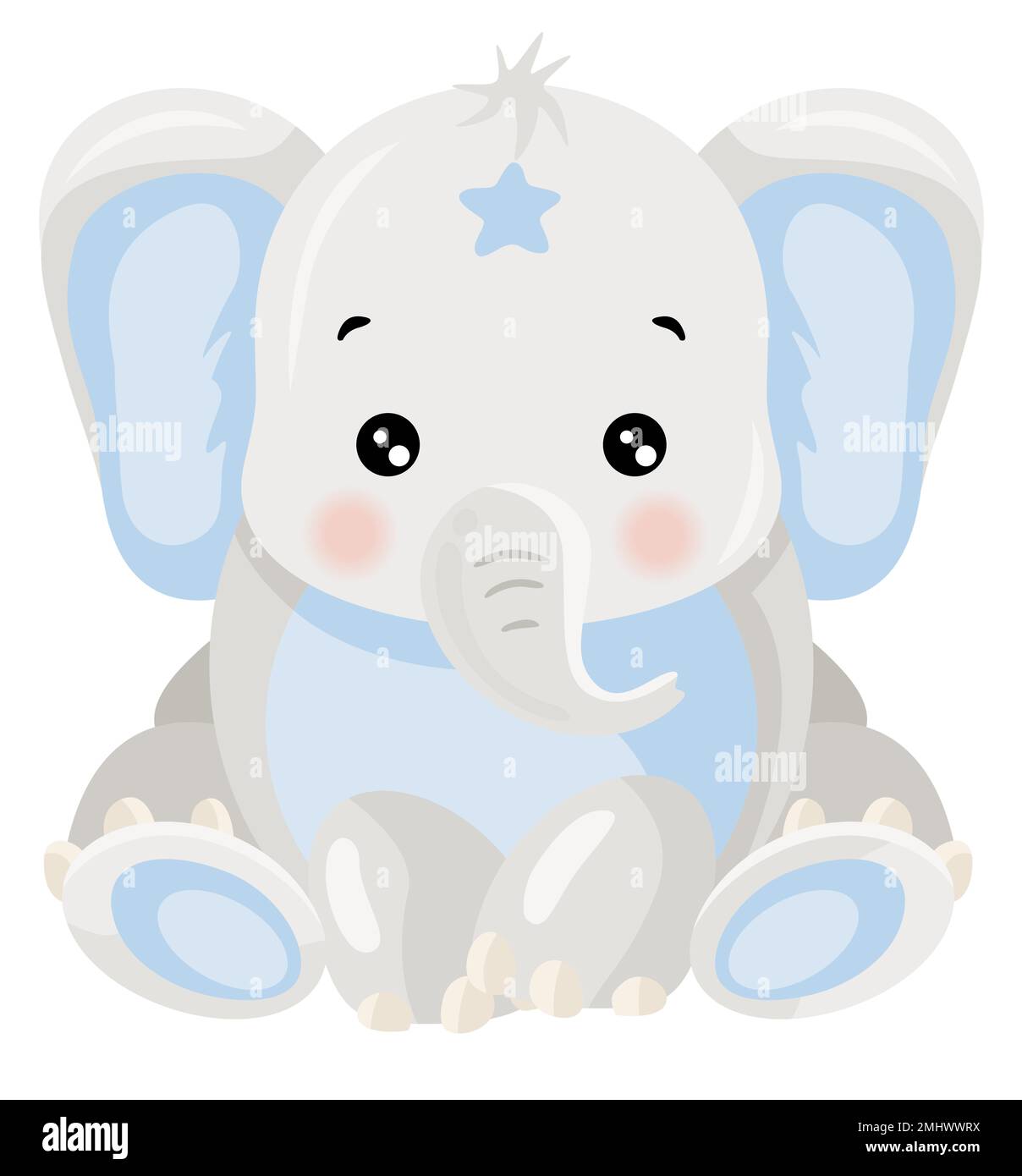 Baby elephant cartoon illustration Cut Out Stock Images & Pictures - Alamy