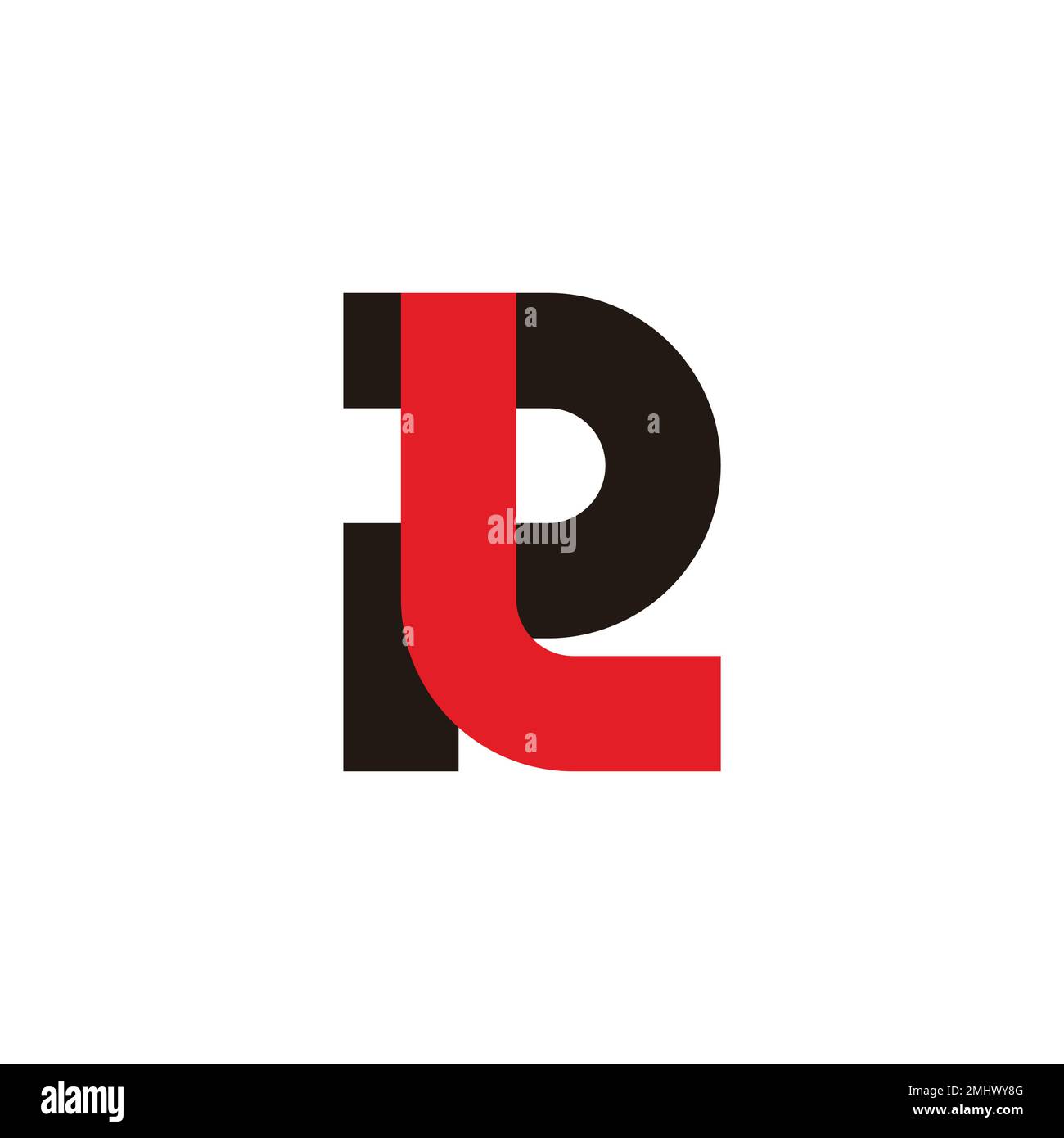 letter pl linked simple colorful geometric logo vector Stock Vector ...